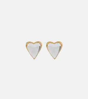 Alaïa Le Cœur Bombe Heart-shaped Clip-on Earrings - Silver