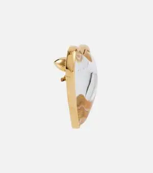 Alaïa Le Cœur Bombe Heart-shaped Clip-on Earrings - Silver