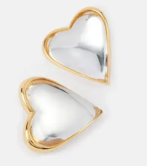 Alaïa Le Cœur Bombe Heart-shaped Clip-on Earrings - Silver