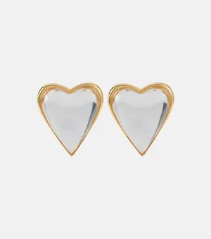Alaïa Alaïa Heart-Shaped Clip-On Earrings Transparent