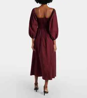 Faithfull The Brand Alma Gathered Cotton Maxi Dress