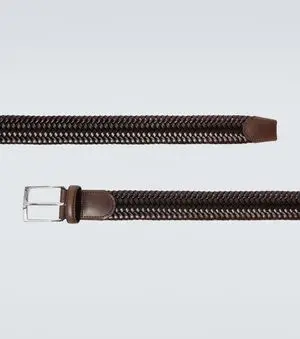 Rubinacci Woven Leather Belt - Brown