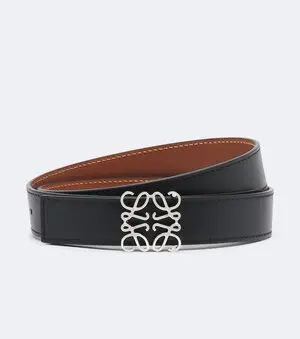 Loewe Anagram Reversible Leather Belt - Black