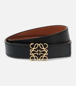 Loewe Anagram Reversible Leather Belt - Brown