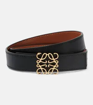Loewe Anagram Reversible Leather Belt - Brown