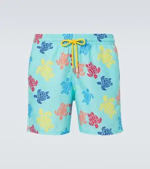 Vilebrequin X Falke Moorea Printed Swim Trunks - Blue