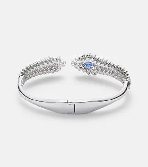 Yeprem 18kt White Gold Diamond And Sapphire Bangle