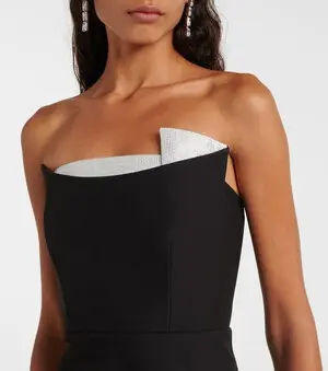 Roland Mouret Embellished Bustier Midi Dress