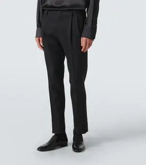 Dolce & Gabbana Wool-blend Gabardine Tuxedo Pants - Black