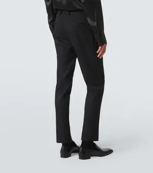 Dolce & Gabbana Wool-blend Gabardine Tuxedo Pants - Black