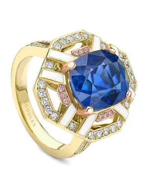 BOODLES Yellow Diamond And Sapphire Ring - Gold