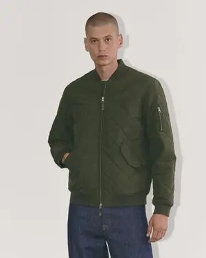 Everlane Quilted Bomber - Dark Forest