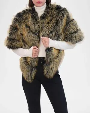 Theia Faux Fur Cape - Cross