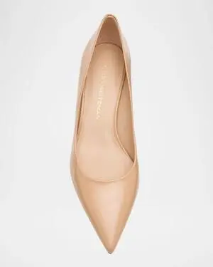 STUART WEITZMAN Leather Kitten-heel Pumps - Adobe