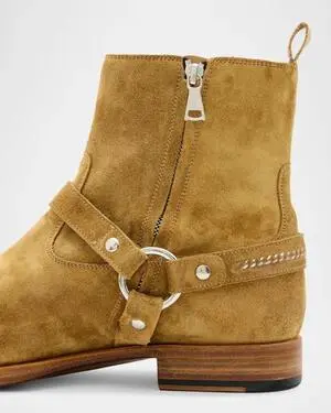 John Varvatos Regent Harness Suede Ankle Boots - Tan
