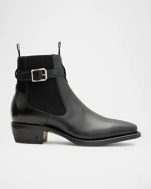 John Varvatos Walker Buckle Chelsea Boots - Black