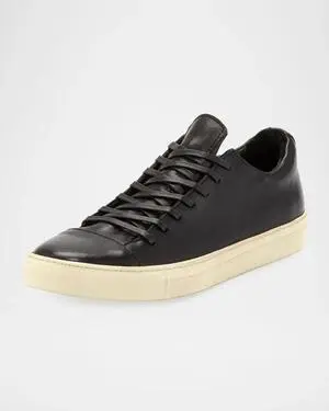 John Varvatos Reed Leather Low-top Sneakers - Black