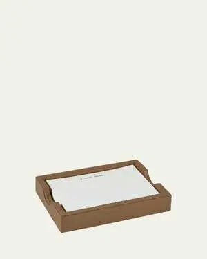 GRAPHIC IMAGE Leather Memo Tray With 100 "a Note From" Note Cards - Taupe