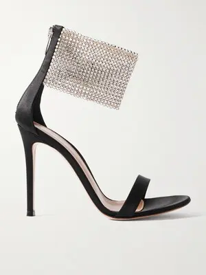 GIANVITO ROSSI Embellished Satin Stiletto Sandals