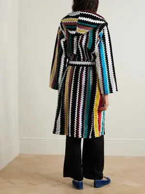 Missoni Curt Hooded Striped Cotton-terry Robe