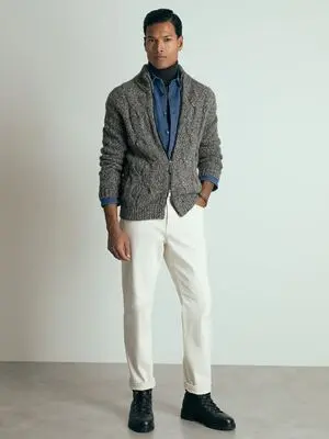 REISS Pentham Atelier Cabled Cashmere Jacket