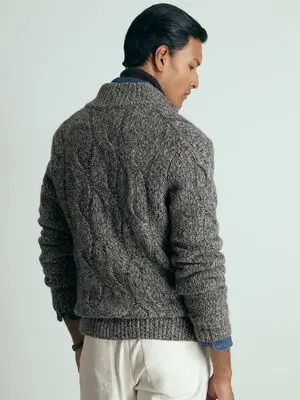 REISS Pentham Atelier Cabled Cashmere Jacket