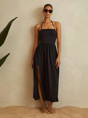 REISS Yara Removable Strap Jersey Beach Midi Dress
