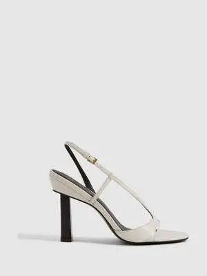 REISS Joy Leather Block Heels