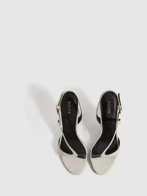 REISS Joy Leather Block Heels