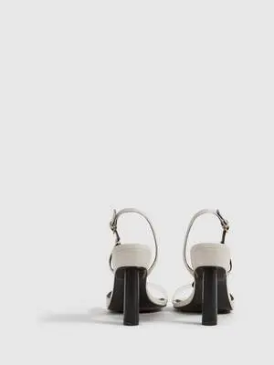 REISS Joy Leather Block Heels