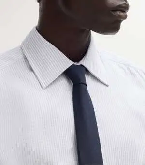 BOSS Cotton Striped Slim Shirt - Blue
