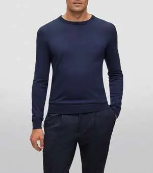 BOSS Cashmere Crewneck Sweater - Blue