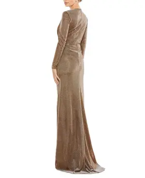 Mac Duggal Front Twist V-neck Gown