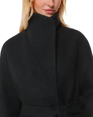 Whistles Morgan Funnel Neck Coat - Black