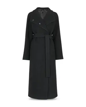 Whistles Morgan Funnel Neck Coat - Black