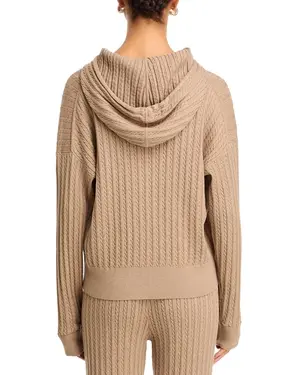 Simkhai Cable Knit Hoodie - Heather Teak