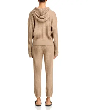 Simkhai Cable Knit Hoodie - Heather Teak