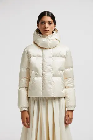 Moncler Briancon Hooded Organza Short Down Jacket