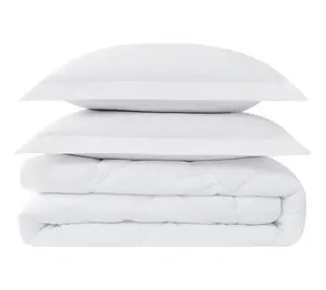CANNON Solid Oversized Percale King 3 Piece Com Forter Set