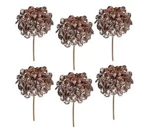 VALERIE PARR HILL 14 Metallic Hydrangea Pick Set Of 6 Valerie - One-color