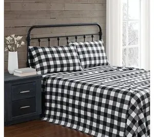 TRULY SOFT Buffalo Check Full Flannel Sheet Set - One-color