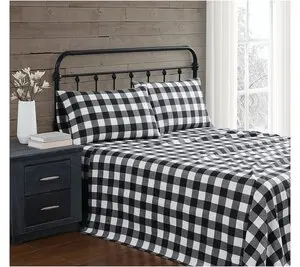 TRULY SOFT Buffalo Check King Flannel Sheet Set - One-color