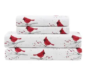 TRULY SOFT Cardinals Twin Flannel Sheet Set