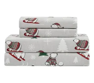 TRULY SOFT Polar Bears King Flannel Sheet Set