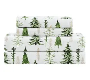 TRULY SOFT Trees Full Flannel Sheet Set
