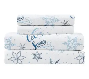 TRULY SOFT Let It Snow Full Flannel Sheet Set