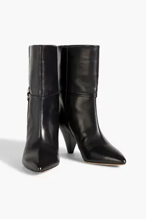 Isabel Marant Étoile Lilet Embellished Leather Ankle Boots - Black