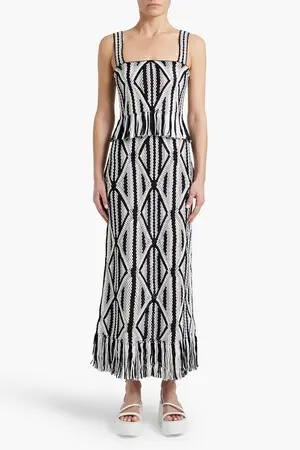Gabriela Hearst Amalia Fringed Crochet Top