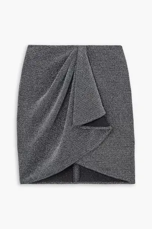 MARANT ETOILE Draped Metallic Mini Skirt - Black