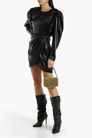Isabel Marant Étoile Bagota Draped Metallic Silk-blend Mini Dress
